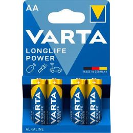 Varta Batterien Longlife Power, Spannung 1,5 V, besonders langlebig, Mignon AA, 4 St&uuml;ck