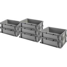 Sch&auml;fer Shop Euroboxen Serie EF 4120, ohne Deckel, 10,1 L, grau, 7 St&uuml;ck