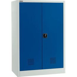 Sch&auml;fer Shop Sch&auml;fer Shop Select Umweltschrank, B 950 x T 500 x H 1585 mm, 3 Wannen &agrave; 18 Liter, lichtgrau/enzianblau