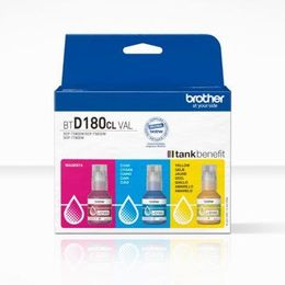 Original Brother Tintenflaschen BTD180CLVAL, Multipack, cyan, magenta, gelb, ca. 5000 Seiten je Farbe