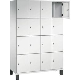 C+P Schlie&szlig;fachschrank Cambio, 4 Abteile, 16 F&auml;cher, auf F&uuml;&szlig;en, B 1200 x T 525 x H 1980 mm, lichtgrau