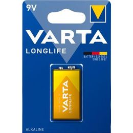 E-Block Batterie Varta Longlife, 9 V, besonders lange Lebensdauer, 1 St&uuml;ck, Alkali Mangan