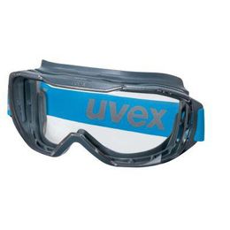 Schutzbrille Uvex megasonic, ergonomisch, unbegrenztes Sichtfeld, als &Uuml;berbrille geeignet, UV-Schutz, beschlagfrei, Kunststoff, anthrazit-blau