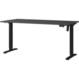 Schreibtisch Profi 2.0, elektrisch h&ouml;henverstellbar, B 1600 x T 800 x H 710 - 1190 mm, graphit/schwarz