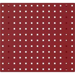 Bott Lochplatte Perfo S, Lochgr&ouml;&szlig;e 9,2 x 9,2 mm, B 495 x T 13 x H 457 mm, Stahlblech pulverbeschichtet, purpurrot RAL 3004