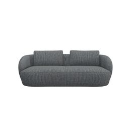3-Sitzer FLEXLUX "Torino, rund und bequem, Couch, Dreisitzer", gr&uuml;n (moss gr&uuml;n), B:217cm H:85cm T:102cm, 100% Polyester, Sofas, 3-Sitzer, Modernes, organisches Sofa-Design, Kaltschaum, Wellenunterfederung