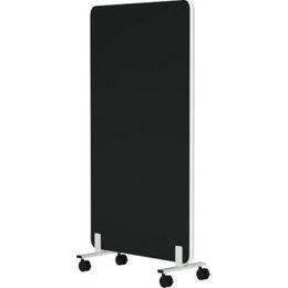 Mobile Akustik-Stellwand Flex auf Rollen, 40 mm stark, B 800 x H 1400 mm, schwarz