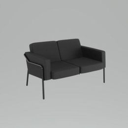 meet by Paperflow Outdoor 2-Sitzer Sofa MEDSO, Gr&ouml;&szlig;e L, Stahlgestell, B 1250 x T 747 x H 740 mm, 240 kg, anthrazit