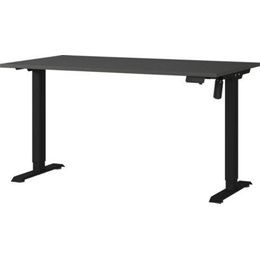 Schreibtisch Profi 2.0, elektrisch h&ouml;henverstellbar, B 1400 x T 800 x H 710 - 1190 mm, graphit/schwarz