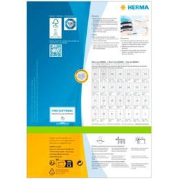 Adressetiketten Herma 4645, permanenthaftend, selbstklebend, bedruckbar, B 63,5 x H 33,9 mm, FSC&reg;-Papier, wei&szlig;, 2400 St&uuml;ck/100 Blatt