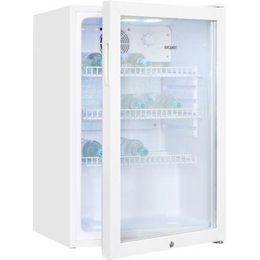 Exquisit Glast&uuml;rk&uuml;hlschrank GKS120-GT-160C Wei&szlig; 118 l, Umluft, 3 Ablagen, T&uuml;rschloss, freistehend