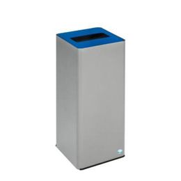 Var Wertstoffsammelger&auml;t WSG Quadro 79, 70 Liter, silber beschichtet, RAL 5010 blau