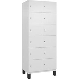 C+P Schlie&szlig;fachschrank Cambio, 2 Abteile, 12 F&auml;cher, auf F&uuml;&szlig;en, B 800 x T 525 x H 1980 mm, verkehrswei&szlig;