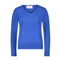 Kaschmirpullover Betty Barclay "Kaschmir-Pullover mit V-Ausschnitt", Damen, Gr. 46, blau (adria), Obermaterial: 100% Kaschmir WS., Pullover Kaschmirpullover