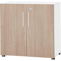 Sch&auml;fer Shop Sch&auml;fer Shop Select Schrank SET UP, 2 OH, abschlie&szlig;bar, B 800 x T 420 x H 788 mm, wei&szlig;/eiche