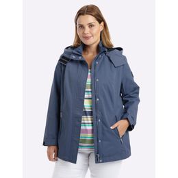 sheego Damen &Uuml;bergangsjacke mit abnehmbarer Kapuze, rauchblau, Gr&ouml;&szlig;e 40