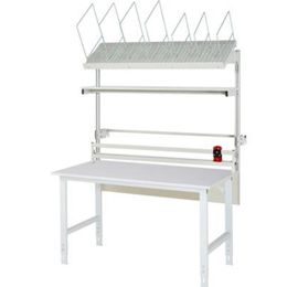 Rau Packtischsystem 03 Arbeitstisch-Serie Tom, B 2000 x T 1000 x H 760-1080 mm, Melamin-Platte, bis 500 kg
