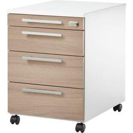 Sch&auml;fer Shop Sch&auml;fer Shop Select Rollcontainer SET UP, abschlie&szlig;bar, B 432 x T 580 x H 595 mm, wei&szlig;/eiche