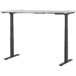 Sch&auml;fer Shop Sch&auml;fer Shop Genius Schreibtisch MODENA FLEX, elektrisch h&ouml;henverstellbar, Rechteck, T-Fu&szlig;, B 2000 x T 800 mm, lichtgrau/anthrazit