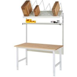 Rau Packtischsystem 01 Arbeitstisch-Serie Tom, B 2000 x T 800 x H 760-1080 mm, Buche-Massivholzplatte, bis 500 kg