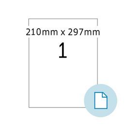 Blattetiketten Herma 8422, permanenthaftend, bedruckbar, B 210 x H 297 mm, Papier, wei&szlig;, 500 St&uuml;ck/500 Blatt