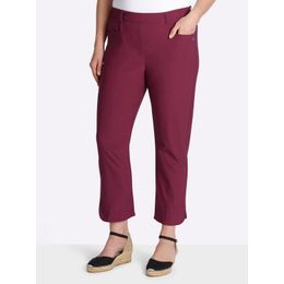sheego Gro&szlig;e Gr&ouml;&szlig;en Bengalinhose in 7/8-L&auml;nge mit Seitenschlitzen, bordeaux, Gr&ouml;&szlig;e 52 - Damen