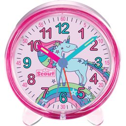 Kinderwecker Scout "Favorit", rosa (rosa, transparent), Wecker, Kinder, Kinderwecker, Quarzwecker, Lernwecker,Geschenkidee,Kinderzimmer, Schulanfang,Einhorn