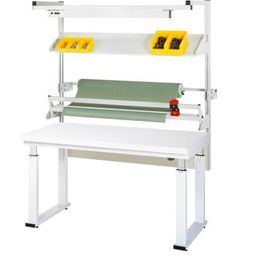 Rau Packtischsystem 02 Werbank-Serie adlatus 600, B 1500 x T 900 x H 740-1140 mm, HPL-Platte, bis 600 kg