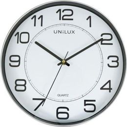 Unilux MAGNET Wanduhr, Quarzuhrwerk, 30,5 cm, Magnetbefestigung, metallgrau, Batterie inklusive