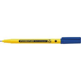 Staedtler Fineliner Noris, Rundspitze, Strichbreite 0,6 mm, Tinte auf Wasserbasis, Recycling-Kunststoff, Schreibfarbe blau, 1 St&uuml;ck