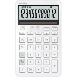 Casio Tischrechner JW-200DQ, LC-Display, 12 Stellen, kaufm&auml;nnische Rundung, Mehrwertsteuer-Funktion, Batterie-/Solarbetrieb, B 109 x H 182 mm, wei&szlig;
