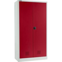 Sch&auml;fer Shop Sch&auml;fer Shop Select Umweltschrank, B 950 x T 500 x H 1935 mm, 4 Wannen &agrave; 18 Liter, lichtgrau/rubinrot