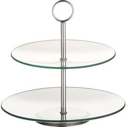 2-stufige Glas-Etagere, &Oslash; 25/21 cm, H 27 cm, transparent, im Geschenkkarton, sp&uuml;lmaschinengeeignet