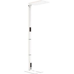LAS LED Stehleuchte STARIS, 80 W, 10070 lm, 3000 - 6000 K, dimmbar, direkt/indirekt leuchtend, f&uuml;r Bildschirmarbeitspl&auml;tze, Tageslichtsensor, 3 Steckdosen, wei&szlig;