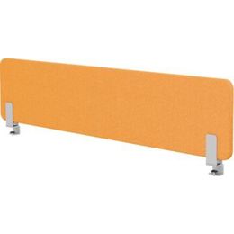 Auftisch-Akustiktrennwand Wall mit Adapter, 30 mm stark, B 1200 x H 400 mm, gelb