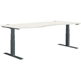 Sch&auml;fer Shop Sch&auml;fer Shop Genius Schreibtisch MODENA FLEX, elektrisch h&ouml;henverstellbar, Freiform, Ansatz links, B 1800 mm, wei&szlig;/anthrazit