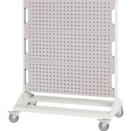 Bott mobiles Lochplatten-System Perfo Rack, 6 Lochplatten, B 1000 x T 550 x H 1250 mm, Stahl, lichtgrau RAL 7035/lichtgrau RAL 7035