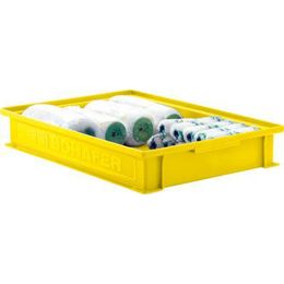 Stapelkasten SSI Sch&auml;fer 14/6-2F, Volumen 8 l, bis 20 kg, mit Griffmulde, L 465 x B 314 x H 72 mm, Polypropylen, gelb