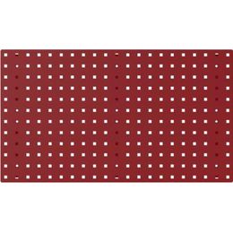 Bott Lochplatte Perfo 800, Lochgr&ouml;&szlig;e 9,2 x 9,2 mm, B 800 x T 13 x H 457 mm, Stahlblech pulverbeschichtet, purpurrot RAL 3004