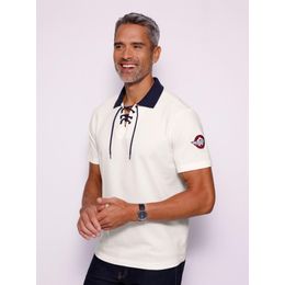 Poloshirt CLASSIC "Kurzarm-Poloshirt", Herren, Gr. 60/62, ecru, 100% Baumwolle, gemustert, mehrfarbig, unifarben, Shirts Poloshirt