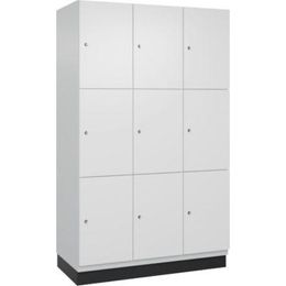 C+P Schlie&szlig;fachschrank Cambio, 3 Abteile, 9 F&auml;cher, mit Sockel, B 1200 x T 525 x H 1980 mm, verkehrswei&szlig;