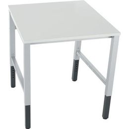Sch&auml;fer Shop Sch&auml;fer Shop Pure Arbeitstisch AST31, manuell h&ouml;henverstellbar, Melaminplatte, 4-Fu&szlig;, bis 500 kg, B 750 x T 800 x H 800-1030 mm, wei&szlig;aluminium/lichtgrau