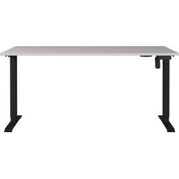 Schreibtisch Athen, elektrisch h&ouml;henverstellbar, Rechteck, T-Fu&szlig;, Memorybedienpanel, B 1600 x T 800 x H 720-1190 mm, kaschmir/schwar