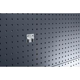 Bott Doppel-Werkzeugklemme Perfo, &Oslash; 19-22 mm, drehbar, mit breiter Grundplatte, B 60 x T 46 x H 60 mm, Metall verzinkt, silber, 5 St&uuml;ck