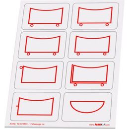 Taktische Zeichen Taktifol Fahrzeuge, rechteckig, selbsthaftend, beschriftbar, trocken abwischbar, L 46 x B 32 mm, rot, 8 Zeichen