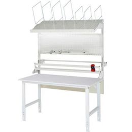 Rau Packtischsystem 05 Arbeitstisch-Serie Tom, B 2000 x T 1000 x H 760-1080 mm, Melamin-Platte, bis 500 kg