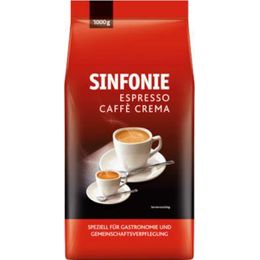 Sinfonie Espresso Caffe Crema R&ouml;stkaffee, ganze Bohnen, Intensit&auml;t 6/10, 1 kg