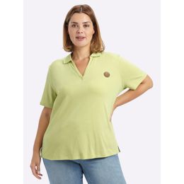 sheego Damen Poloshirt, Gr&uuml;n, Gr. 48/50, T-Shirts, 100% Baumwolle