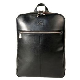 Exacompta Exactive Leder-Laptoprucksack schwarz, gepolstertes Laptopfach & Tabletfach, Organizer-Panel, wasserabweisend, Trolley-Schlaufe