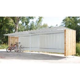 Fahrrad-Unterstand Mottez BS811CSUI, Erweiterung f&uuml;r Fahrrad-Unterstand B811C, B 2250 x T 3990 x H 2150 mm, braun-grau